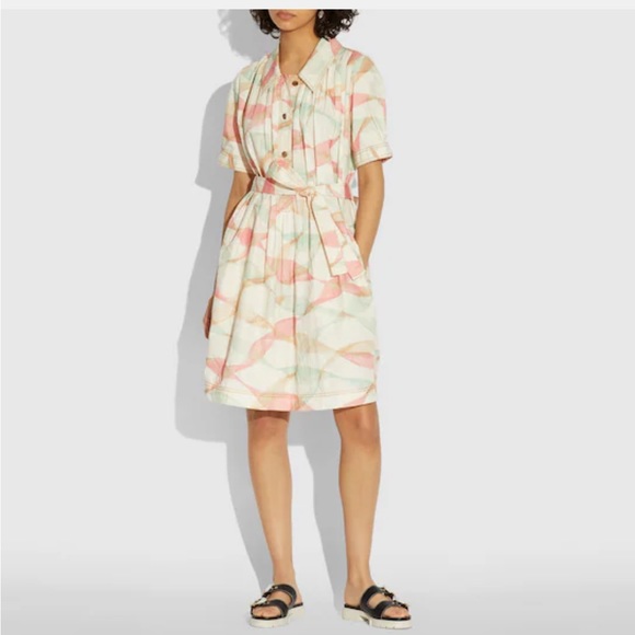 Coach | Dresses | Coach Pleated Trench Dress | Poshmark